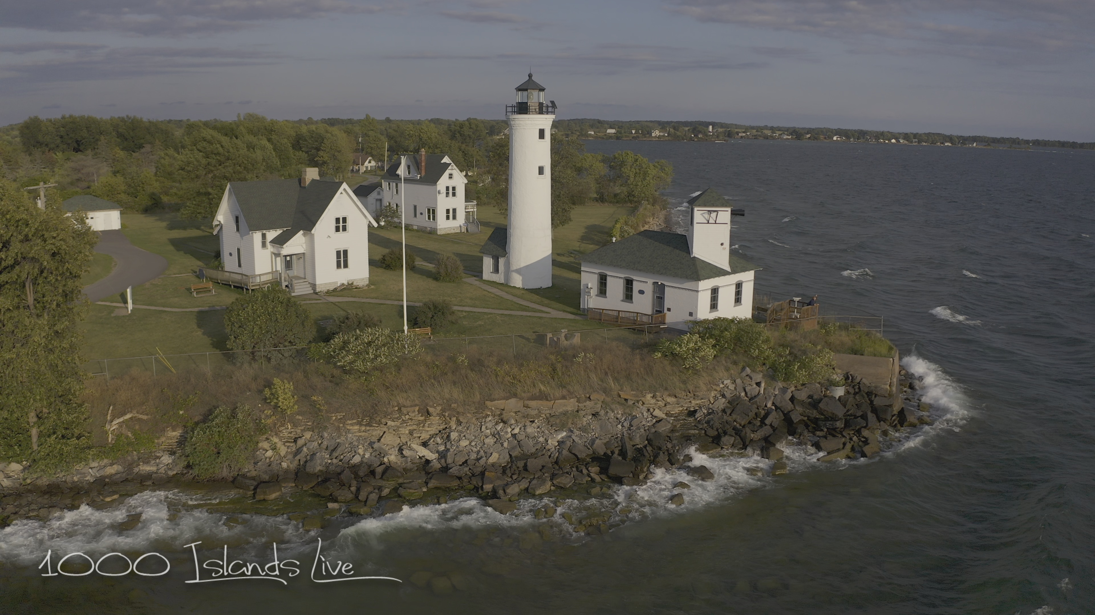 Aerial Footage Of Tibbets Point Lighthouse - 1000IslandsLive